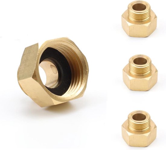 Aansluitnippel buissteunen messing verloopstuk - 4 stuks - 3/8 inch buitendraad 1/2... | bol