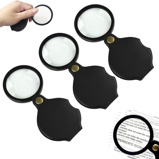 Loep - 3 Stuks - 10x Vergroting - Pocket Handloep - Lees Vergrootglas ...