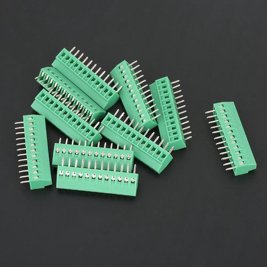 10Pcs/Set 12 Pin 2.54mm Green Universal Screw PCB Terminal Block ...