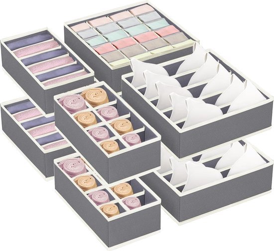 Set van 8 lade-organizer, 24/5/6/8 vakken, ondergoed, organizer, lade ...