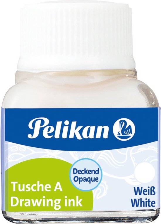 Pelikan Oost-Indische inkt wit, flesje van 10 ml 10 stuks | bol