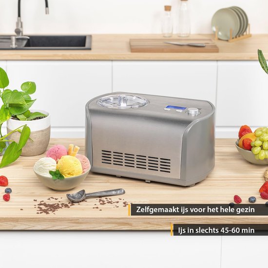Zelfkoelende IJsmachine voor Thuis met Roestvrijstalen IJscontainer ...