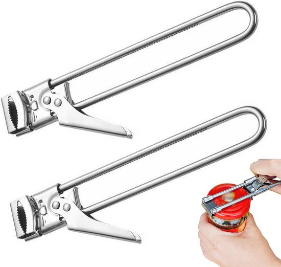 Verstelbare Handmatige Dekselopener - 2 Stuks, Roestvrij Staal ...