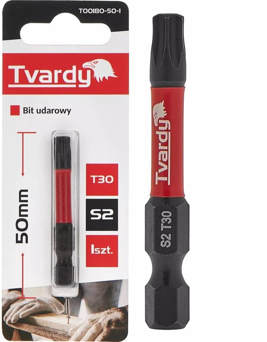 Tvardy Impact bit T30 - S2 staal - 50mm - Magnetische punt - Versterkte ...