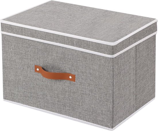 Opbergbakken met flip-top deksel en handgrepen - Linnen stof opvouwbare ...