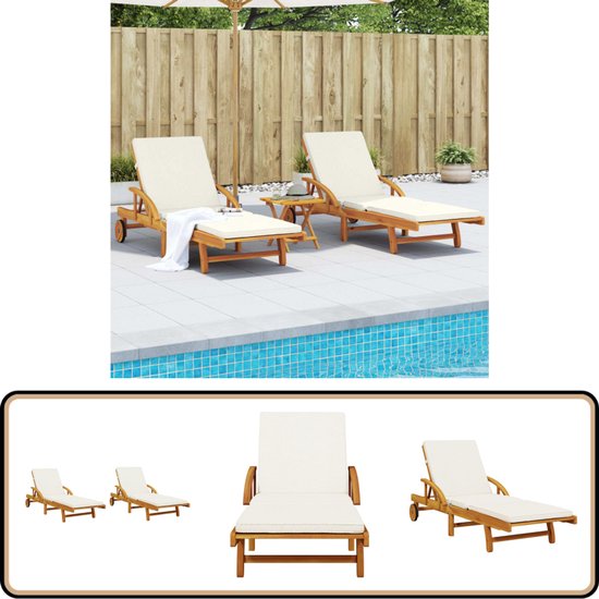 vidaXL Ligbedden - Set van 2 - Inclusief Kussens - Bruin Ligstoel ...