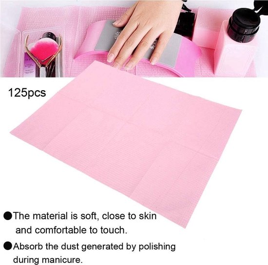 Manicure Table Sets - 125 Units Waterproof Soft Disposable Nail Art Mat ...