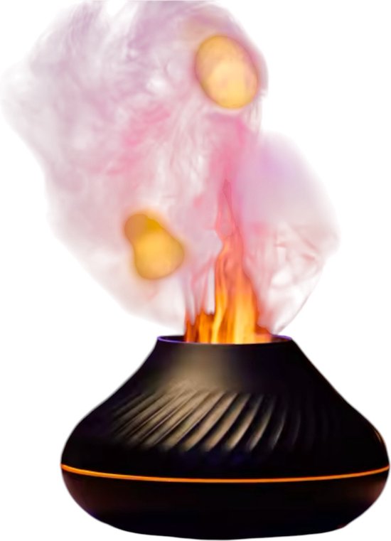 Kinscoter - Luxe Aroma Diffuser Flame - Vulkaan diffuser - 3D Vlam Aromatherapie... | bol