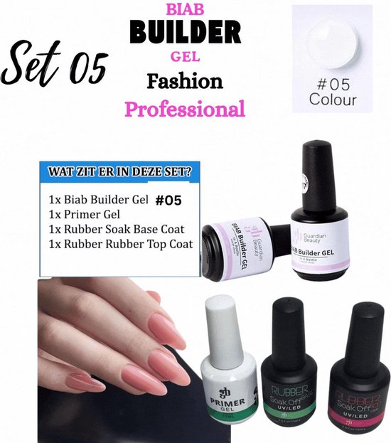 BIAB Builder Gel Set #05 - Nagellak Gel - BIAB Builder - Biab Gel - Biab Nail Gel | bol