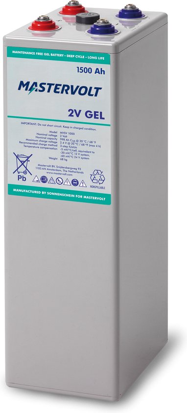Mastervolt 2V tractie gel Accu MVSV1500 | bol