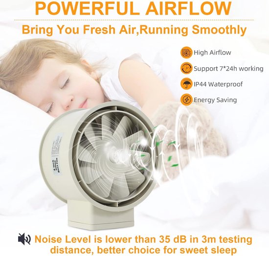 Buisventilator 100 mm - Stil Inline Afvoerventilator voor Badkamer en ...