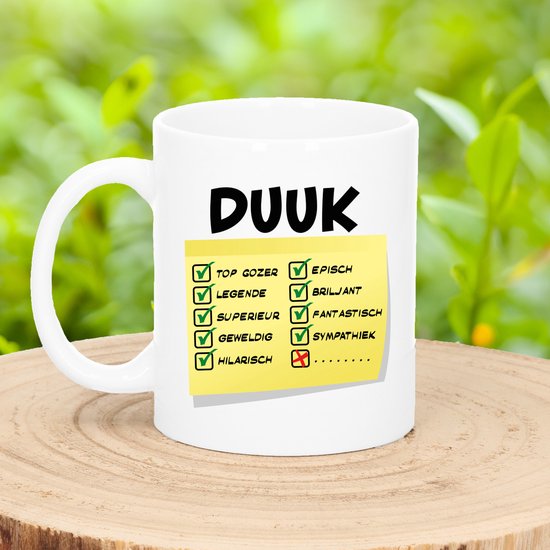 Bellatio Decorations Naam mok Duuk - wit - top gozer - keramiek - 300 ...