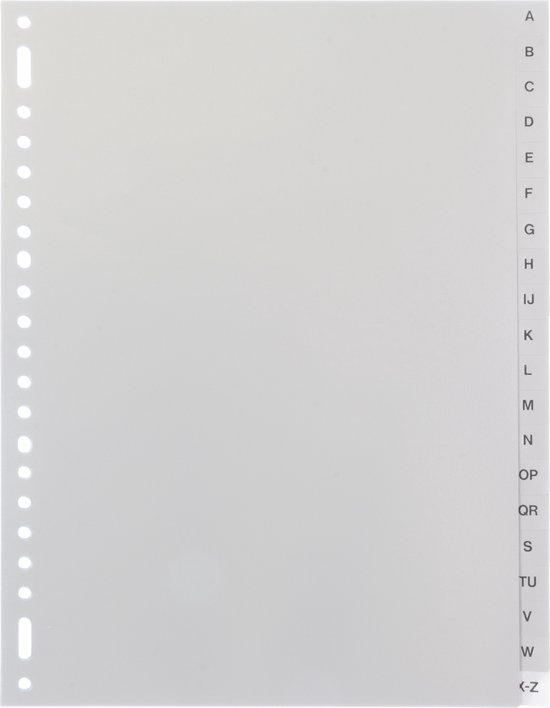 Multo tabbladen A4 - letters A-Z - 23-gaats perforatie - materiaal PP ...