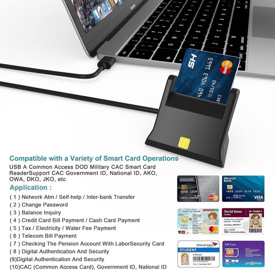 Mrs. Jones Smart Card Reader - No Driver Required - Power Status LED ...