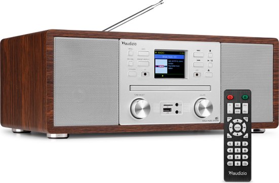 Internetradio - Audizio Avola alles-in-één radio met Bluetooth - DAB+/FM - CD speler -... | bol