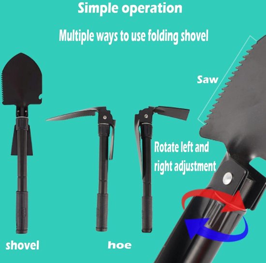 Multifunctionele Klapspaten Stalen Mini-Schep met Kompas en Opbergtas ...