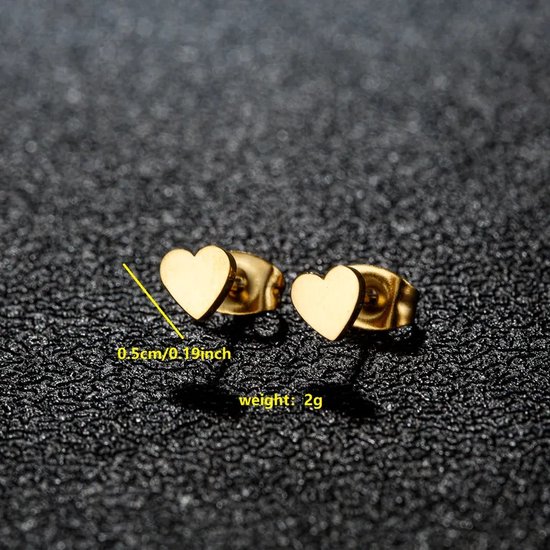 JewelGalerie - Studs hartje klein - Goud | bol