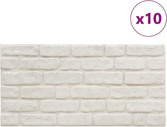 vidaXL - 10 - st - Wandpanelen - 3D - witte - baksteen - EPS | bol