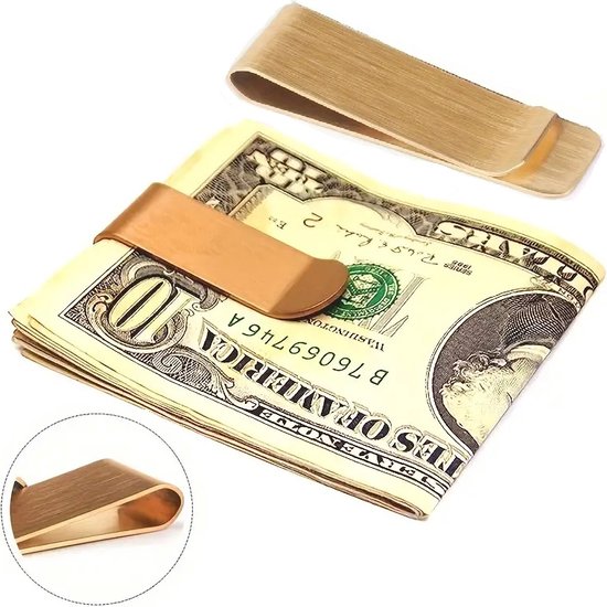 Money Clip I Geld Clip I Papiergeld Houder I 5 x 2 cm I RVS I Goud | bol