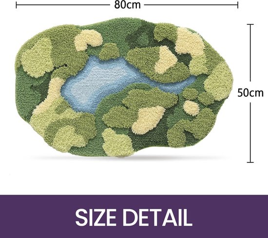 Zachte en Absorberende Groene Badmat 50 x 80 cm - Antislip voor ...