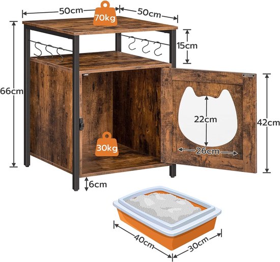 Equivera Kattenbak Kast - Kattenkast - Kattenbak Ombouw - Kattenbakkast ...