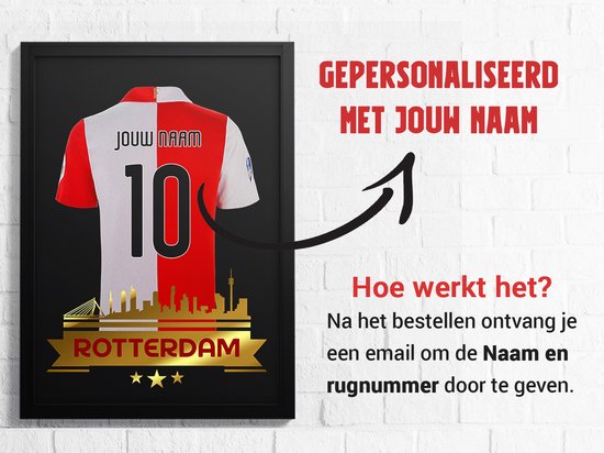Rotterdam Poster Voetbal Shirt met Skyline - A1+ Formaat 61 x 91.5 cm ...