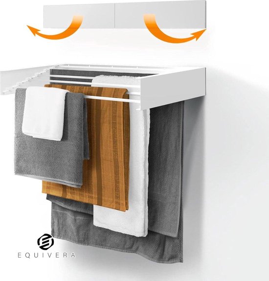 Equivera Droogrek - wandmontage - inklapbaar wasrek - binnen of buiten ...