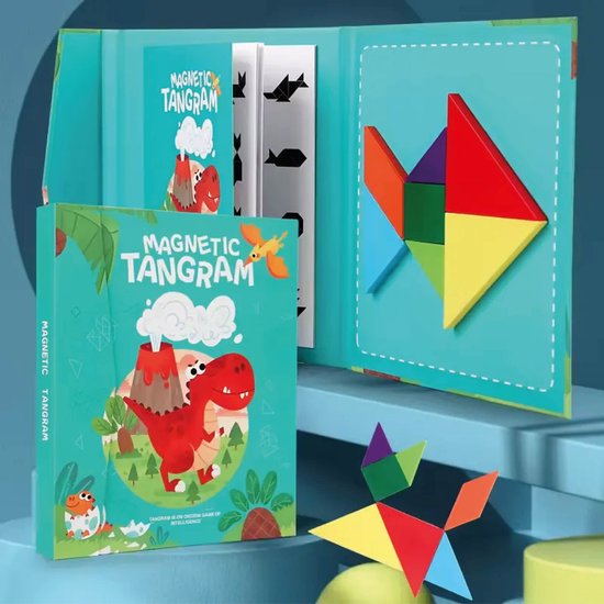 Tangram - Dino - Magnetisch - Montessori – Vormenpuzzel – Boek ...