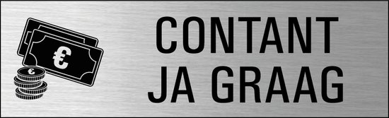 Contant ja graag deurbordje met zelfklevende strip | bol