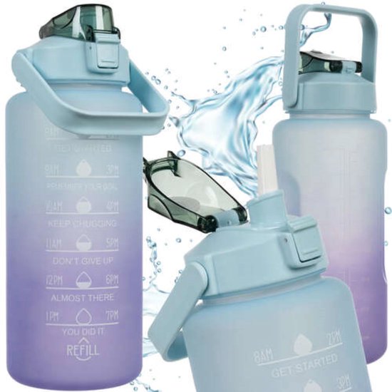 Trizand 2L Waterfles - Grote Motivatie Drinkfles met Tijdmarkeringen en ...