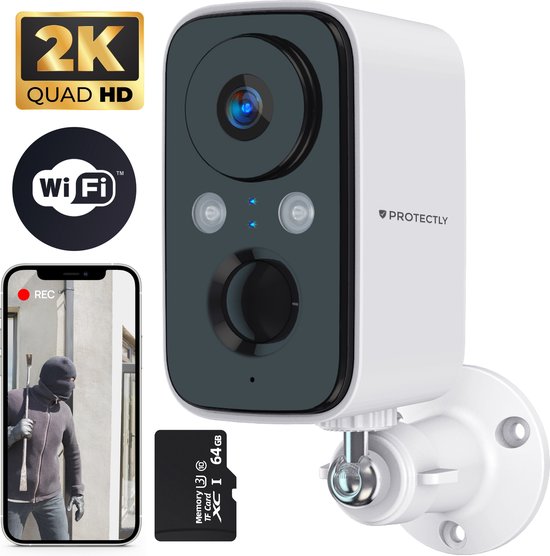 Protectly® Beveiligingscamera Draadloos Buiten – Bewakingscamera Voor Buiten -... | bol