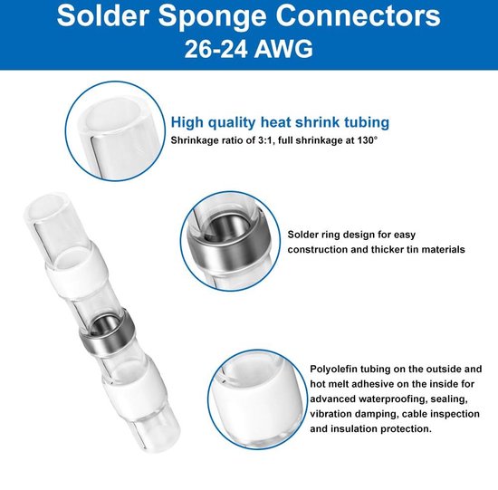 Solder Connector Crimp Set - Waterproof Heat Shrink Tubing - Navy Boat ...