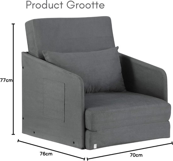 DD Slaapfauteuil - Logeerbed - Zetelbed - Slaapstoel Belastbaar ...