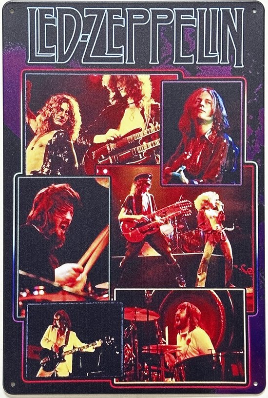 Led Zeppelin Collage Reclamebord van metaal METALEN-WANDBORD ...