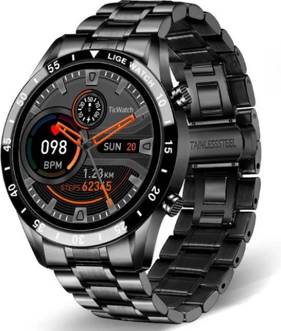 Luxe Smartwatch heren - Stijlvolle smart watch met RVS band ...