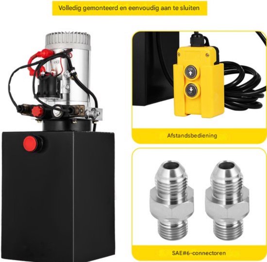 Hydraulische pomp - 12V DC - dumptrailerpomp - Ideaal Voor 3200 PSI | bol