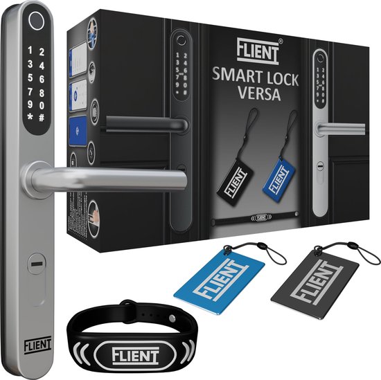 Flient® Smart Lock Versa - Slimme Deurslot - Deurklink met Vingerafdruk ...