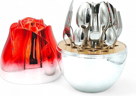 Royal Swiss® Bestekset - 24-Delige Glanzend Chromen Eier-vormig ...