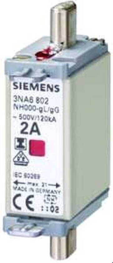 Siemens 3NA6824 Zekeringsinzetstuk Afmeting zekering : 000 80 A 500 V ...