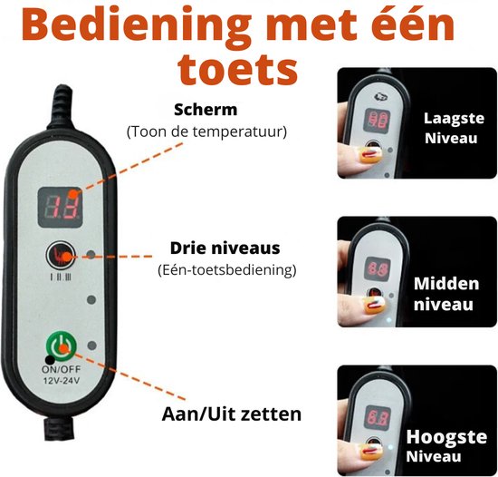 Autostoel Verwarming - Warmtekussen Stoelverwarmer met 3 ...