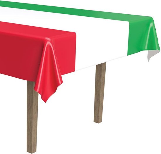 Tafelkleed Italië rood wit groen plastic 2 stuks - Italiaanse ...