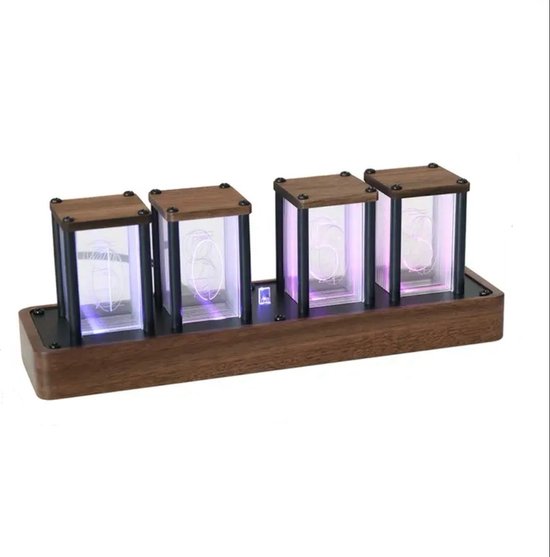 Sfeervolle Deluxe Klok - Buizen Klok - Digitaal - Acrylic - USB - Nixie ...