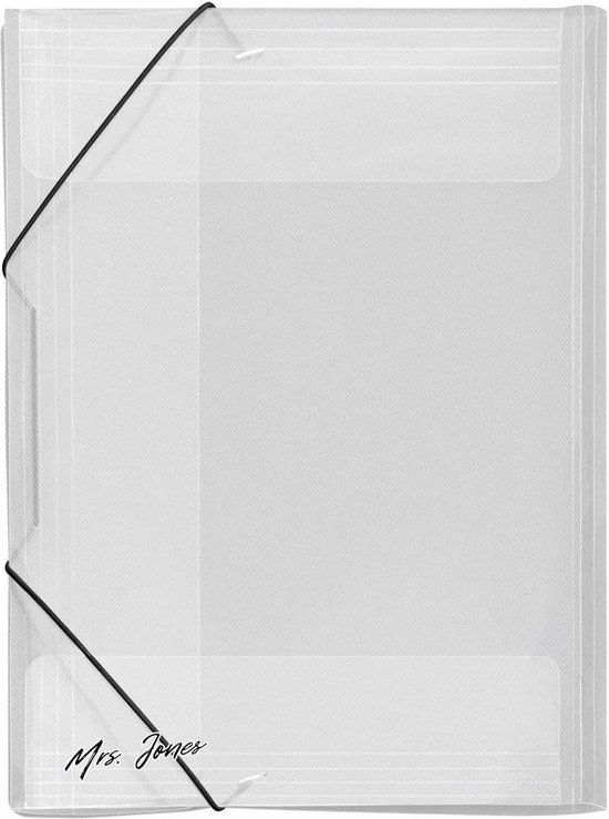 Mrs. Jones Map A3 Crystal Transparant PP met elastiek hoekspanmap ...