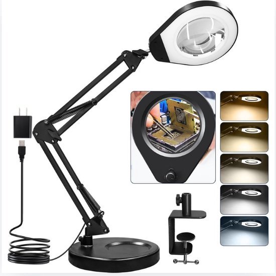 Vloer Loeplamp - Met Verlichting - Verstelbaar - Met Standaard ...