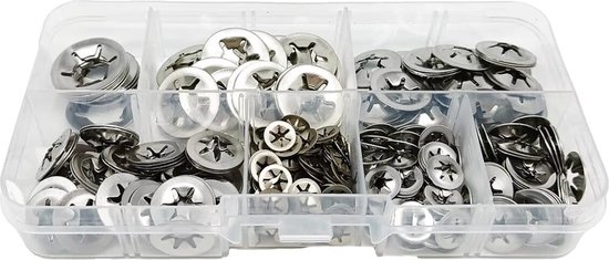 Borgringen Assortiment - Sluitringen - 350 Delig - 7 Maten M2.5-M10 ...