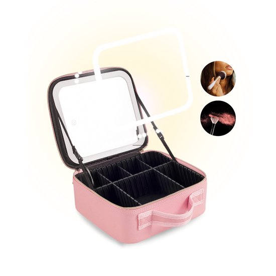 Luxe Beautycase Tas met Spiegel & LED Verlichting – Perfecte Make up ...