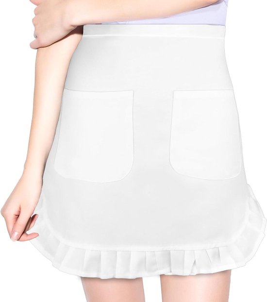 Dames tailleschort witte halve schort met 2 zakken keuken restaurant ...