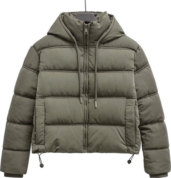 Aventury puffer dames jas - Gewatteerde jas - Capuchon - Winter jas dames - Kort -... | bol