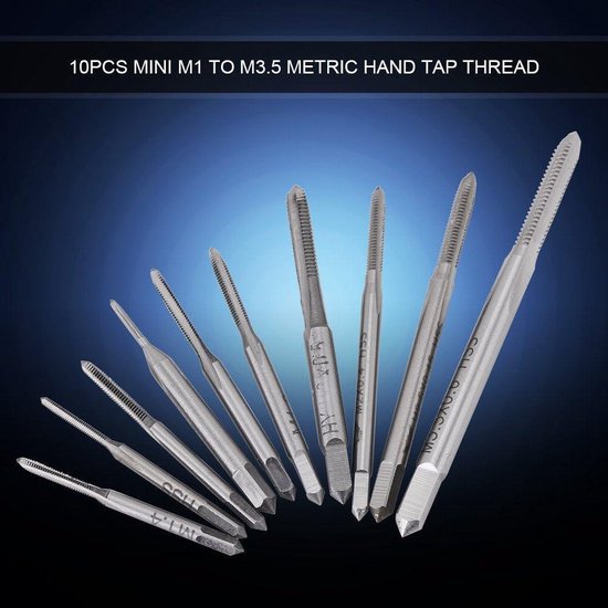 Mini M1 naar M3.5 Hand Tap Tapping Schroef Thread Metrisch Plugs Taps ...