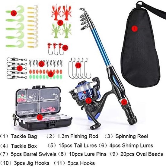 Visvangst Set met Telescoophengel en Werpmolen | bol